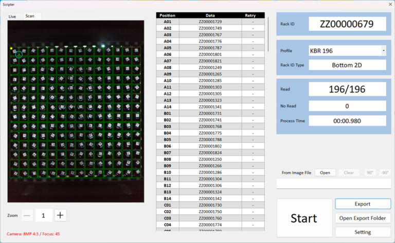 cobaco L, Whole rack 2D scanner - Eureka Technologies Inc.